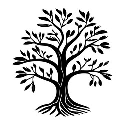 Tamarind icon hand draw black colour tree logo Vector Image