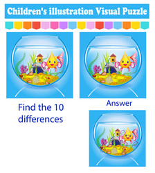 Children the visual puzzle reveals ten Royalty Free Vector