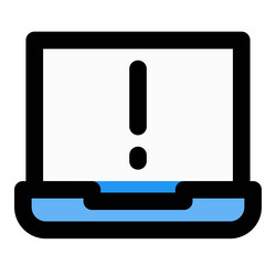 Online security warning indication in laptop Vector Image