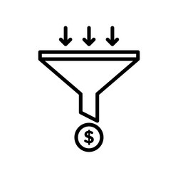 Sales funnel icon set conversion marketing Vector Image