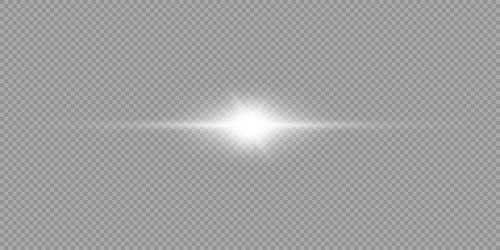 White horizontal light effect of lens flares Vector Image