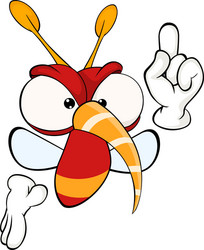 Cartoon of red fly insect Royalty Free Vector Image