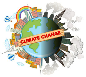 Climate change a tale of two worlds Royalty Free Vector