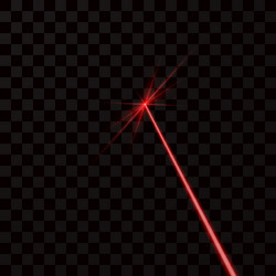 Laser beam red light line ray Royalty Free Vector Image