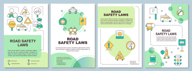 Road safety laws brochure template Royalty Free Vector Image