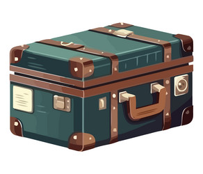 Antique leather suitcase Royalty Free Vector Image