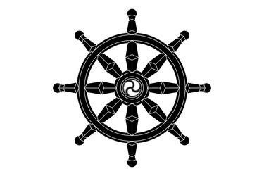 Wheel the symbol of buddhism Royalty Free Vector Image