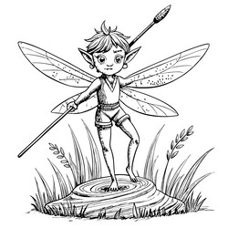 Fairy tale line art for coloring book Royalty Free Vector