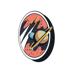 Flat planets emblem Royalty Free Vector Image - VectorStock
