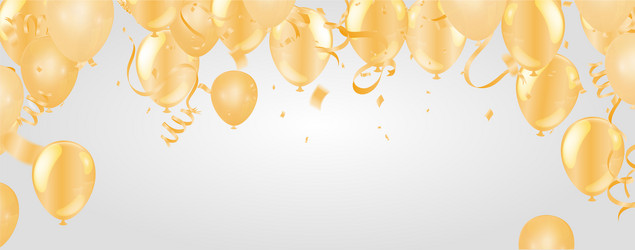 Gold balloons and celebration background template Vector Image