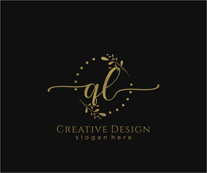 Initial ql beauty monogram and elegant logo design