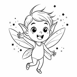 Fairy tale line art for coloring book Royalty Free Vector