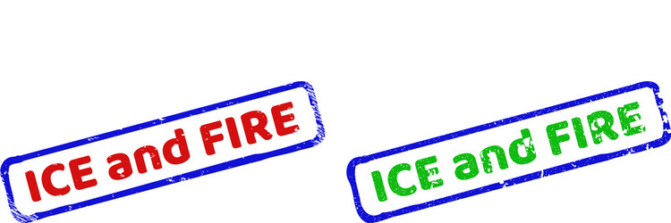 Ice fire bicolor rough rectangular seals Vector Image