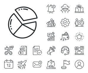 Pie chart line icon presentation graph sign Vector Image