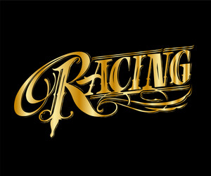 Racing vintage style in flat style for print Vector Image