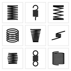 Spring coils metal spiral springs metallic coil Vector Image
