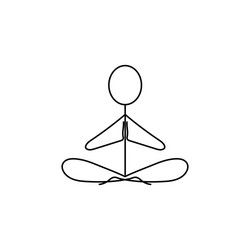 Cartoon icon sketch stick figure sitting Vector Image