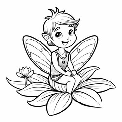 Fairy tale line art for coloring book Royalty Free Vector