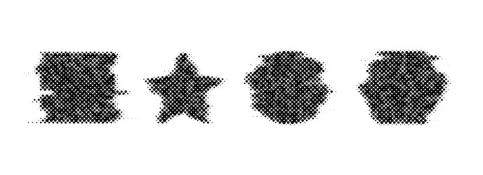 Geometric shapes bitmap set dither gradient forms Vector Image