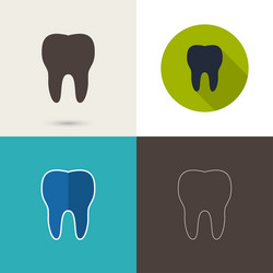 Human tooth technology teeth isolated polygonal Vector Image