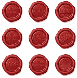 Seal waxes with cords Royalty Free Vector Image