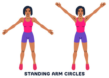 Man doing standing arm circles exercise Royalty Free Vector