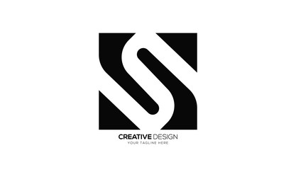 Letter s modern shape with negative space unique Vector Image