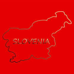 Symbol poster banner slovenia map Royalty Free Vector Image