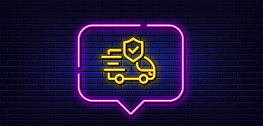 Transport insurance line icon car risk coverage Vector Image