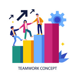 Flat design teamwork concept with pieces Vector Image