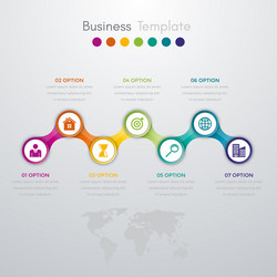 Infographics timeline seven options Royalty Free Vector