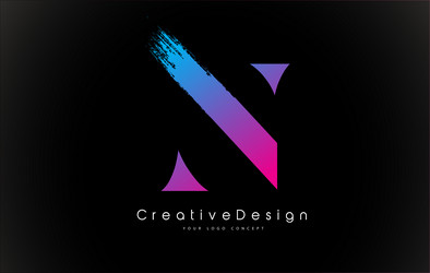 N letter logo design with creative pink purple Vector Image