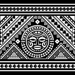Polynesian geometric seamless pattern Royalty Free Vector
