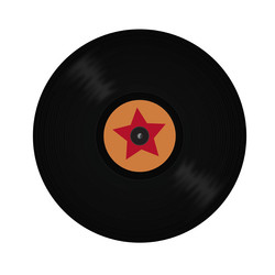 Record star vinyl silhouette Royalty Free Vector Image