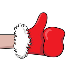 Pointing santa finger hand sign in warm mitten Vector Image