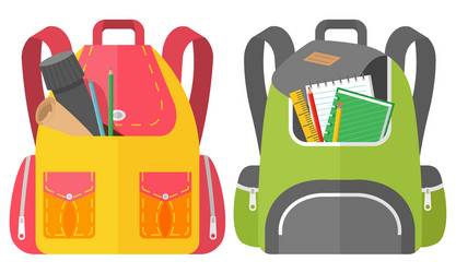Colored school backpack back Royalty Free Vector Image