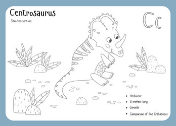 Coloring cards with dinosaurs and alphabet Vector Image