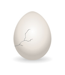 Cracked egg eggshell cracking stage realistic Vector Image