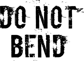 Do not bend black and red sign on white Royalty Free Vector