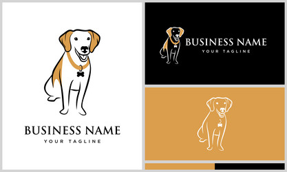 Line art dog leash logo Royalty Free Vector Image
