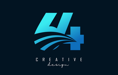 Golden creative number 64 6 4 logo with leading Vector Image