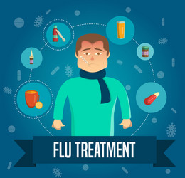 Flu symptoms infographics influenza prevention Vector Image