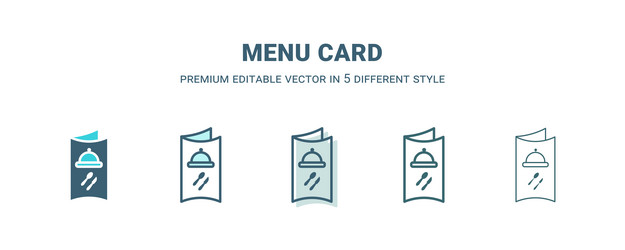Menu card icon outline card icon from Royalty Free Vector