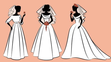 Bride beautiful young girl in a wedding dress Vector Image