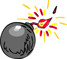 Cartoon bomb fuse wick spark icon disgust Vector Image