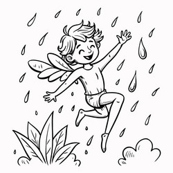 Fairy tale line art for coloring book Royalty Free Vector