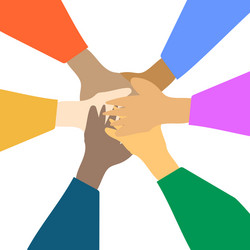 Hands together symbol teamwork Royalty Free Vector Image