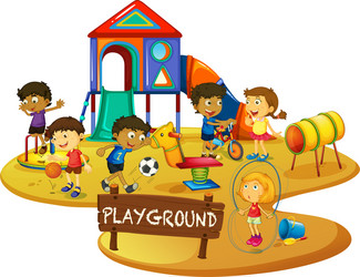 Children playing at school Royalty Free Vector Image