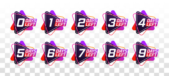 Number days left Royalty Free Vector Image - VectorStock