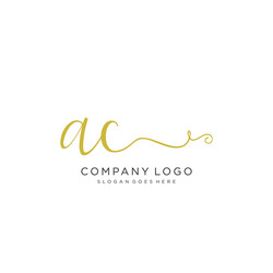 Ac initial handwriting logo design Royalty Free Vector Image